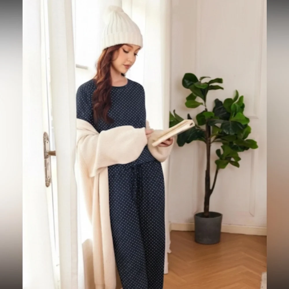Ekouaer | Intimates & Sleepwear | Womens Navy Polka Dot Pajama Our ...
